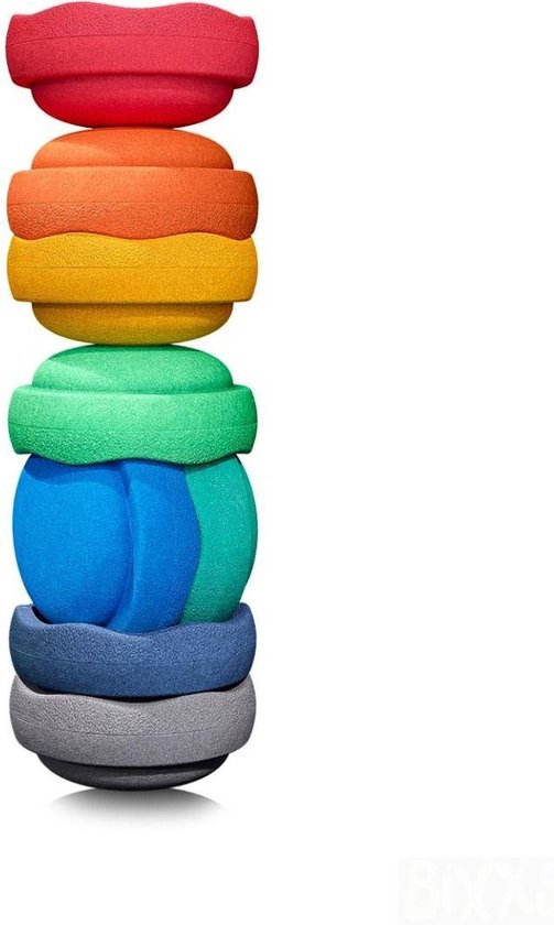 Stapelstein Rainbow - Set van 8 - GREY EDITION | bol