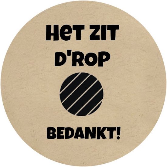Stickers kraft bedankt het zit d'rop Ø 40mm 48 stuks-etiketten ...