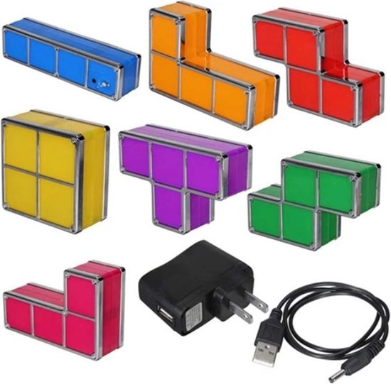 3D puzzel lamp - Puzzle lamp - 3D puzzel lamp 7 kleuren - 7-delige lamp ...