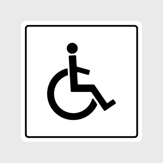 Sticker invalide toilet 10x10 cm zwart | WC sticker Invalide toilet ...