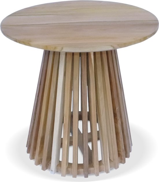 Alterego Rond design tafeltje 'KWAPA' van natuuurkleurig teakhout - Ø ...