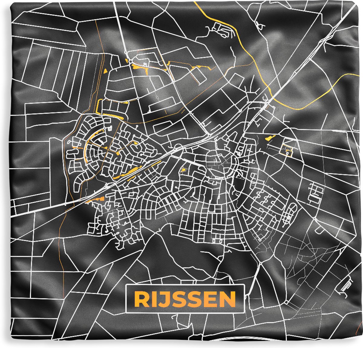 Kussenhoes 45x45 cm - Rijssen - Plattegrond - Stadskaart - Kaart ...