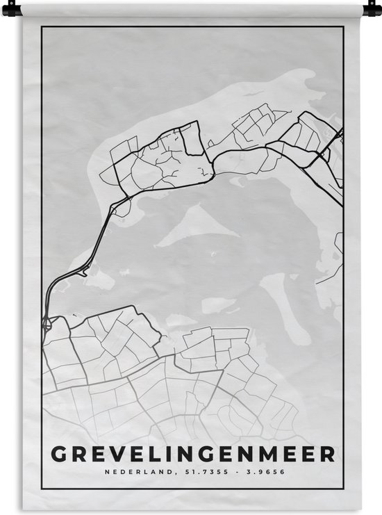 Wandkleed - Wanddoek - Kaart - Grevelingenmeer - Stadskaart ...