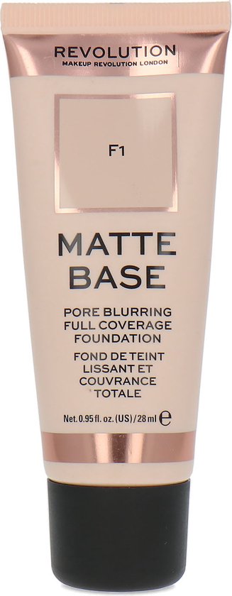 Makeup Revolution Matte Base Pore Blurring Full Coverage Foundation ...