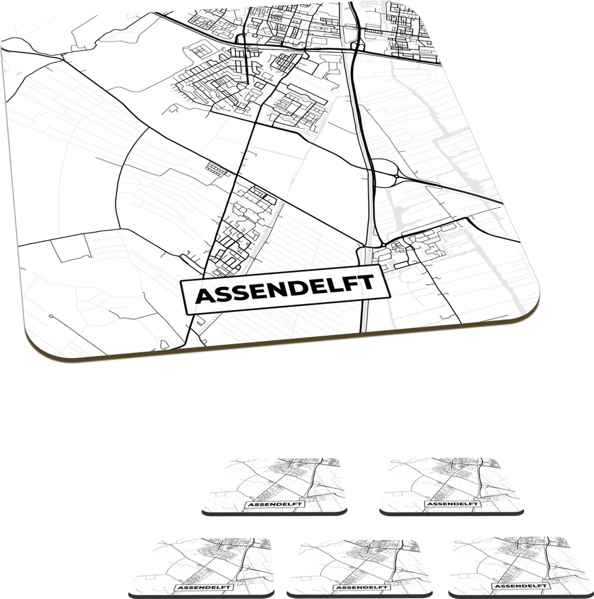 Onderzetters voor glazen - Plattegrond - Assendelft - Stadskaart ...