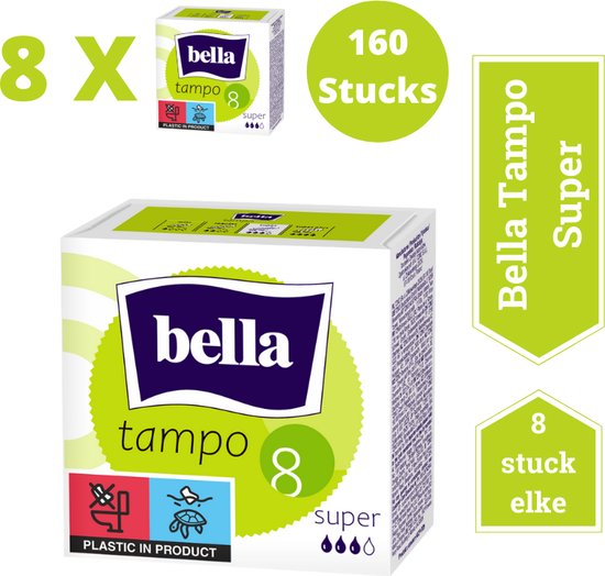 Bella Tampo Super (8 stuks in 1 pak), pak van 20 combo Tampons, zonder ...