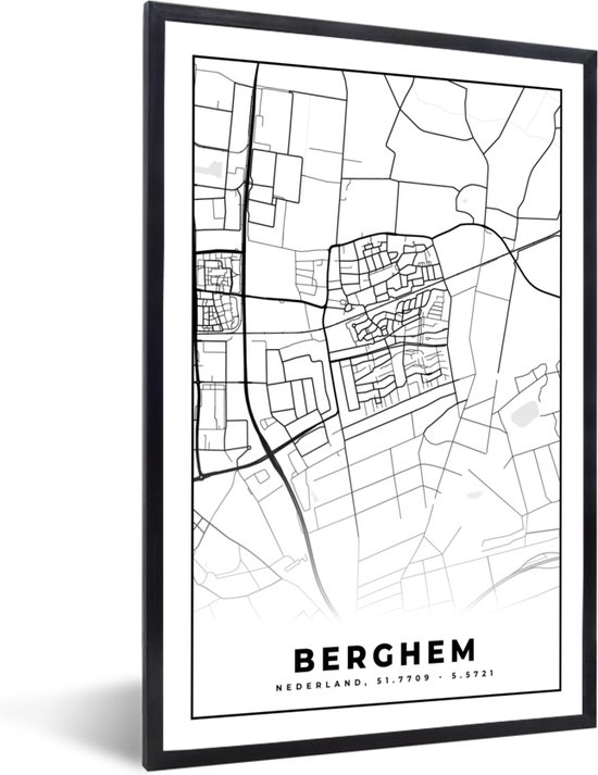 Fotolijst incl. Poster - Kaart - Nederland - Plattegrond - Stadskaart ...