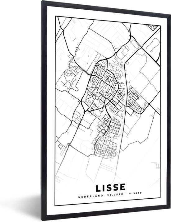 Fotolijst incl. Poster - Plattegrond - Stadskaart - Lisse - Kaart ...
