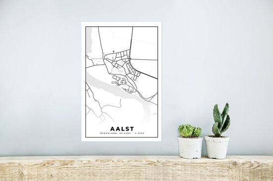 Poster Kaart - Plattegrond - Stadskaart - Aalst - Nederland - 20x30 cm ...