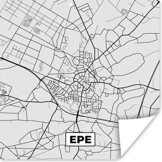 Poster Plattegrond - Epe - Kaart - Stadskaart - 100x100 cm XXL | bol