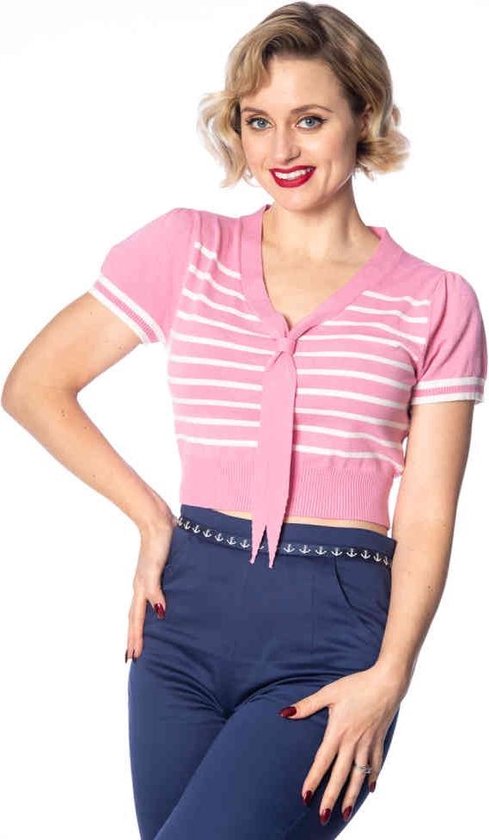 Dancing Days - SAILOR STRIPE Top - M - Roze | bol