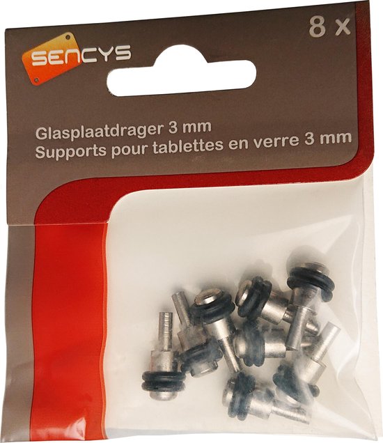 SENCYS glasplaatdragers Ø3mm verzinkt staal met rubber | 8 stuks | bol.com