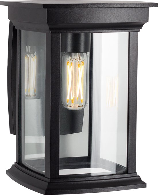 Carlton Muurlamp Zwart met LED | bol