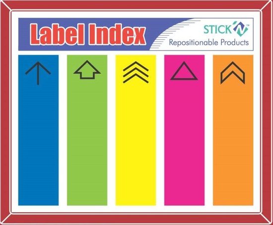 Stick'n Label Index - 45x12mm, 5x tabs bedrukt met tekens, 3 vellen, 75 ...