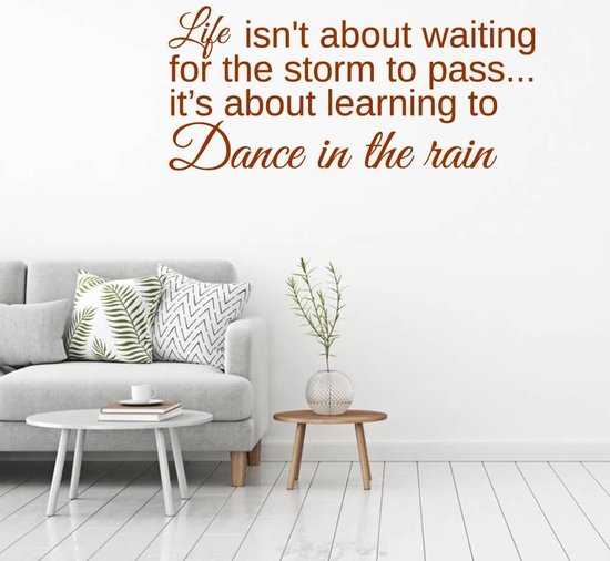 Muursticker Dance In The Rain - Bruin - 80 x 35 cm - slaapkamer engelse ...