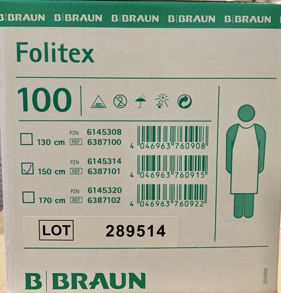 Folitex wegwerp schort - 150 cm | bol