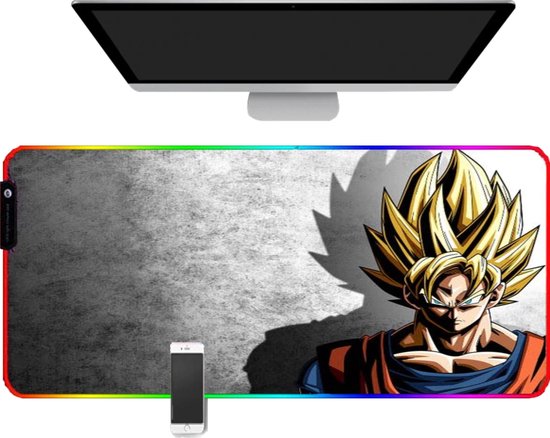 RGB LED Muismat Dragonball Z Goku 40x90Cm LED Verlichting