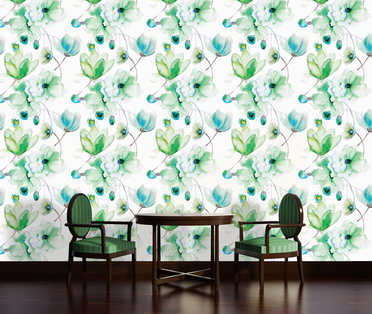 Fotobehang - Vlies Behang - Groene Bloemetjes - Bloemen - 312 x 219 cm ...