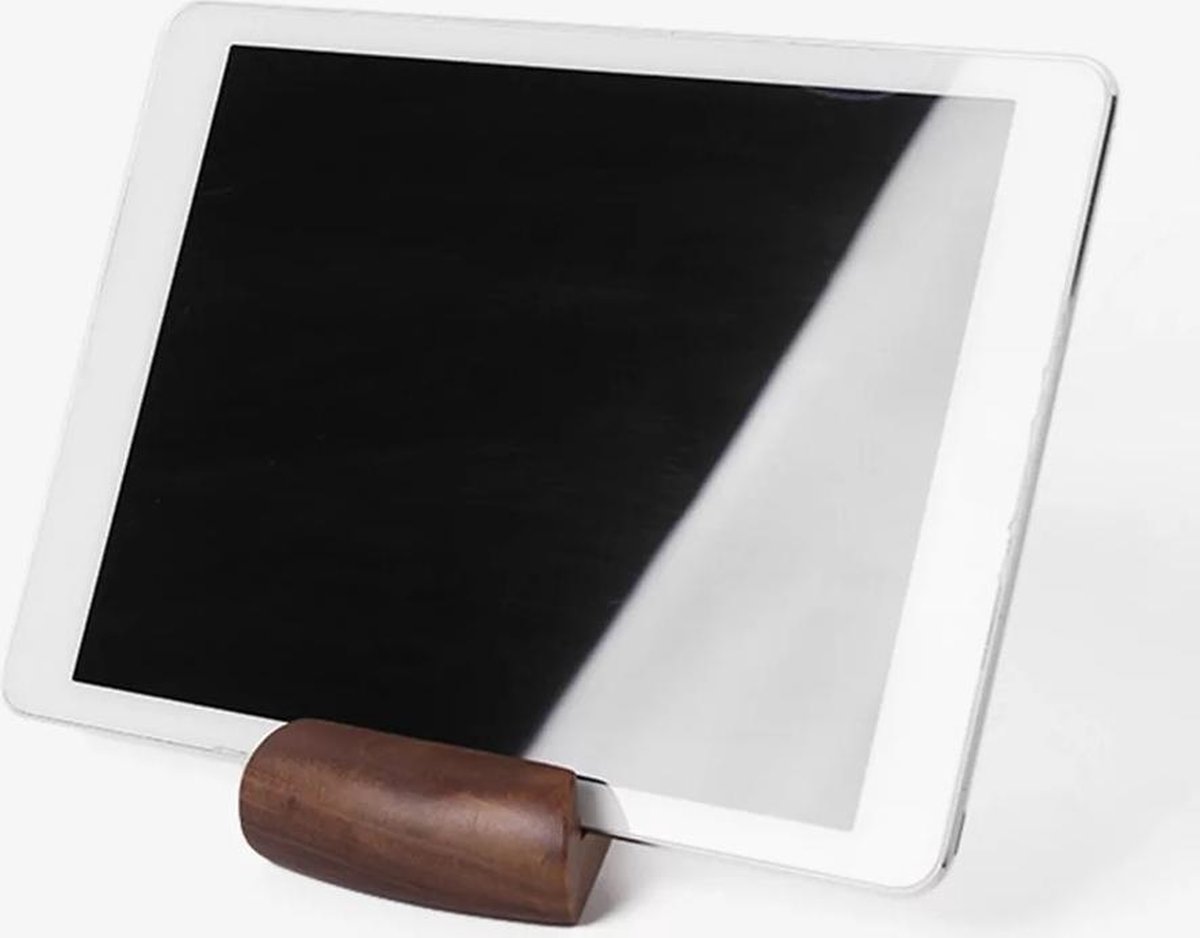 Telefoon houder - Luxe Walnoot Hout Mobiel Houder Tablet Thuiswerken ...