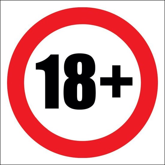 Leeftijd Stickers 18 Plus | 2 exemplaren | Ø 15 cm - +18 sticker ...