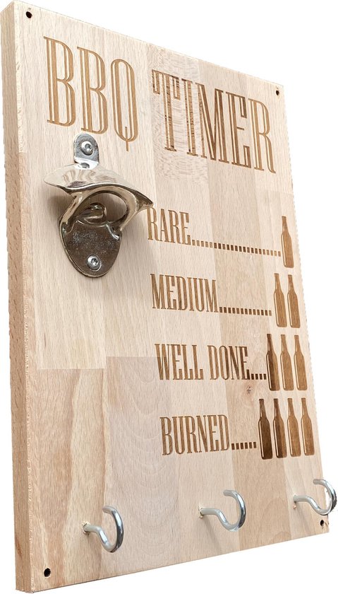 BBQ timer wandbord - Hout | bol.com