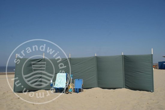 Strand Windscherm 6 meter dralon Effen Grijs met houten stokken | bol