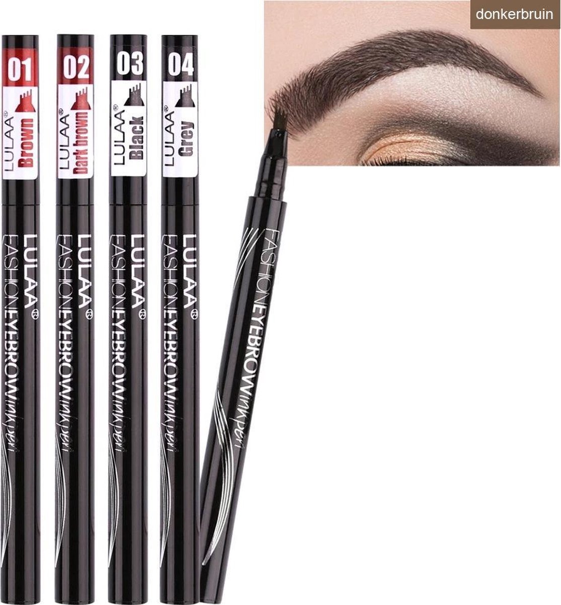LULAA Pen - Microblade wenkbrauw - DONKERBRUIN - watervaste wenkbrauwpen - Eyebrow... | bol.com