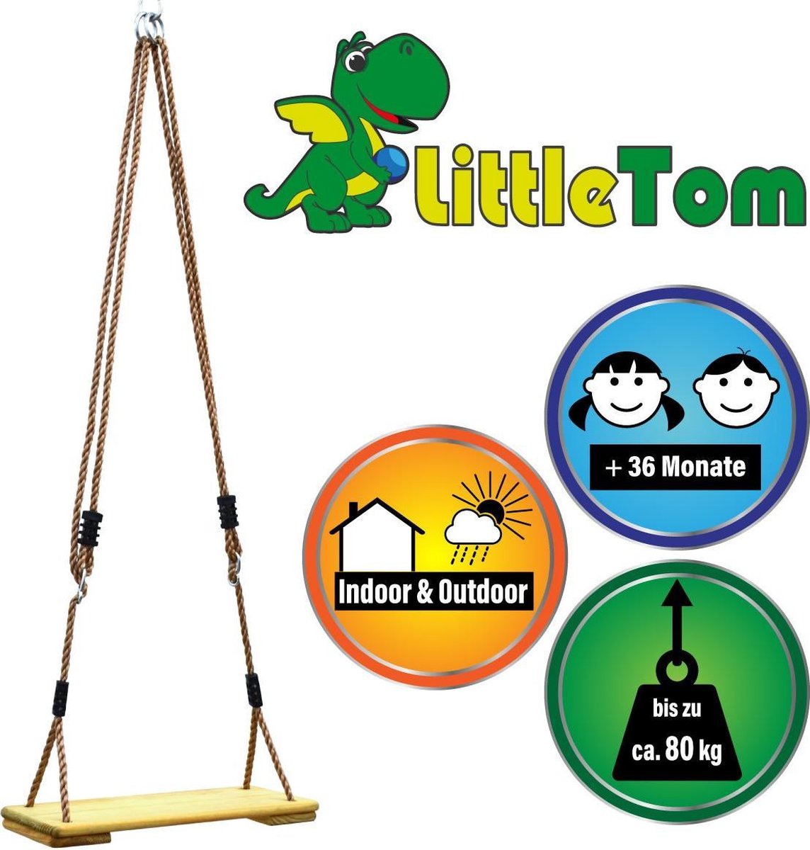 Kinderschommel 44x17,5 cm - Houten Schommelbankje Schommel natuur | bol.com