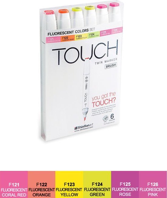 Shinhanart - Alcohol - Stift - Touch - Marker - Set - Hot Colors - 6 ...