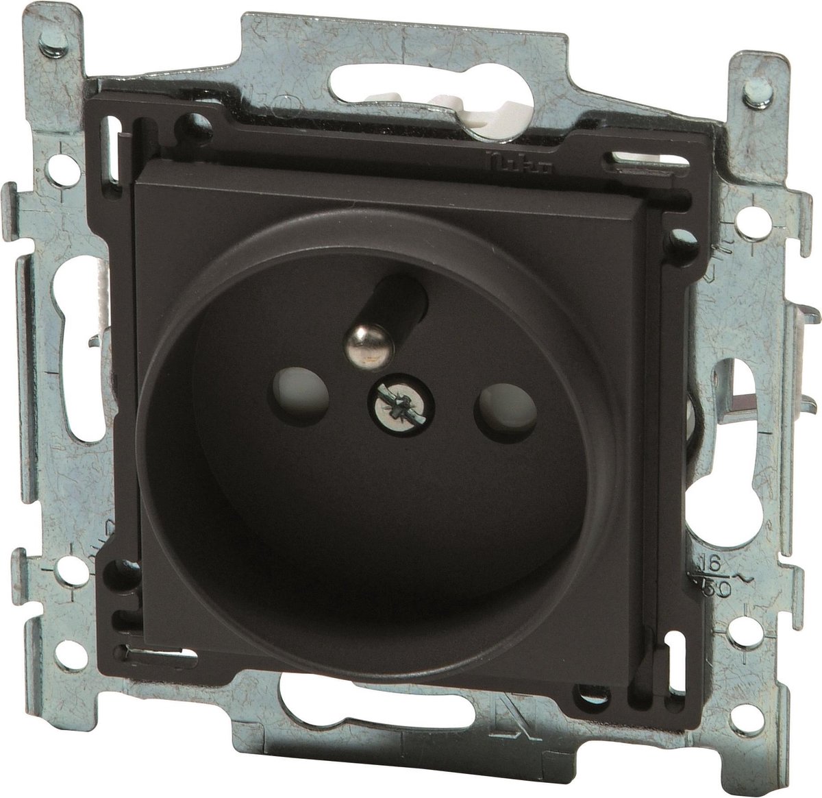 NIKO Intense Antracite inbouw stopcontact - penaarde - enkelvoudig ...