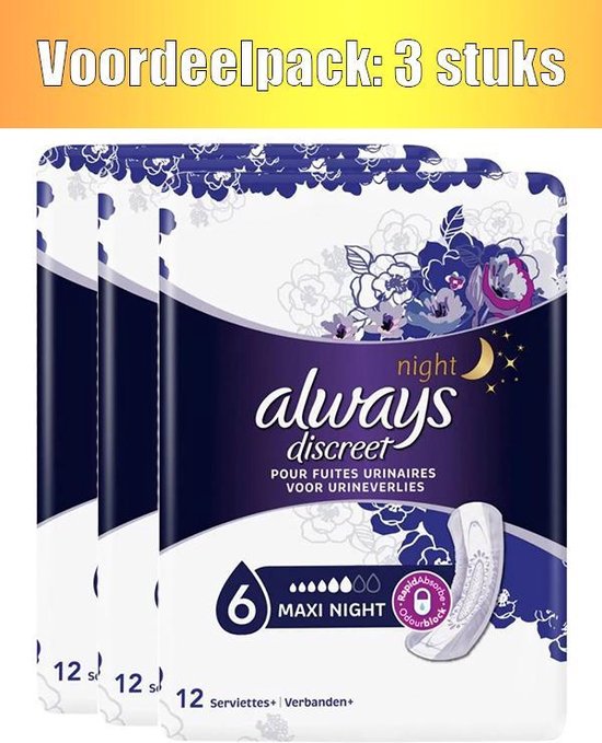 Always discreet 6 maxi night - set van 3 | bol