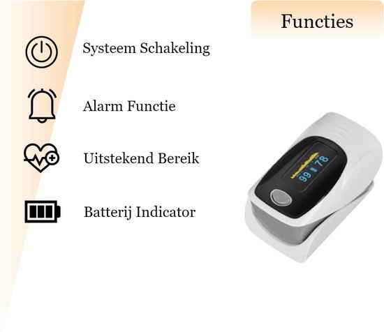Saturatiemeter - Zuurstofmeter - Zuurstofmeter vinger - Hartslagmeter ...