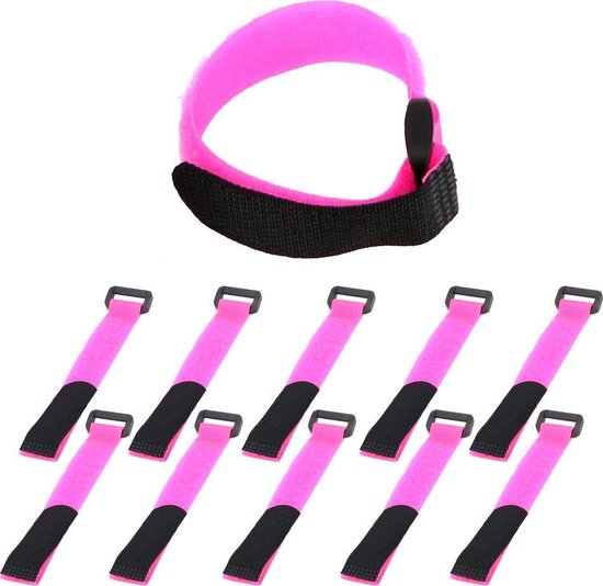 Klittenband Kabelbinders - 10 stuks van 20CM - Roze - Kabel Organiser ... Klittenband Kabelbinders - 10 stuks van 20CM - Roze - Kabel Organiser ...