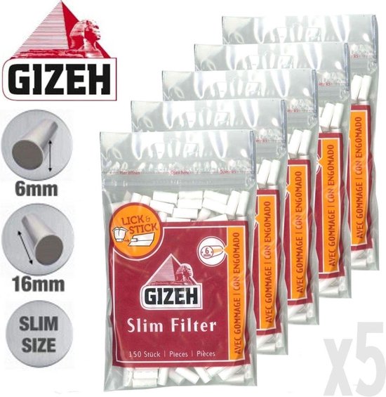 GIZEH Slim Filter, 40 bags of 150 filters | bol