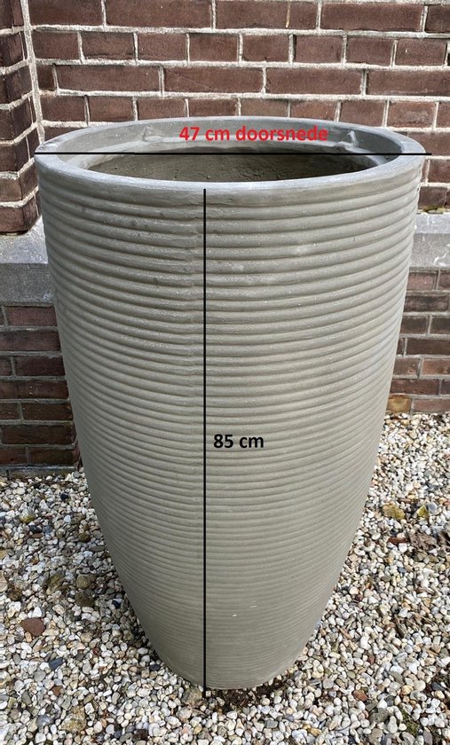 waterornament/fontein fiberclay reno, hoog 85cm rond 47 cm | bol