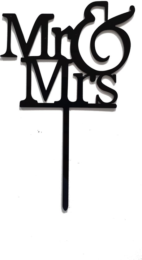 Cake - Taart Topper Mr&Mrs zwart. Taartdecoratie. Tasty Me. | bol
