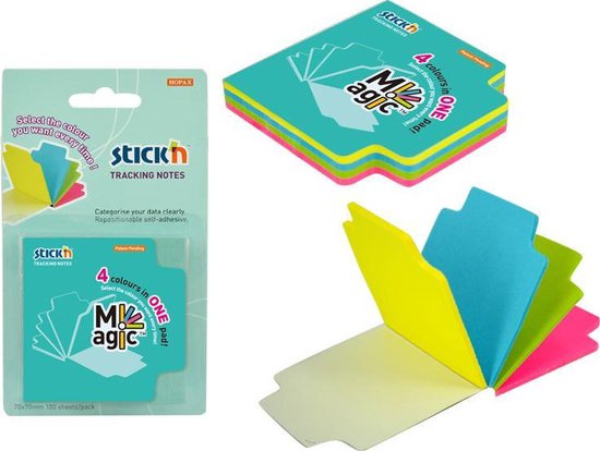 Stick'n Bladwijzer - Bookmark - Sticky Notes - 70x70mm - Neon Kleuren ...