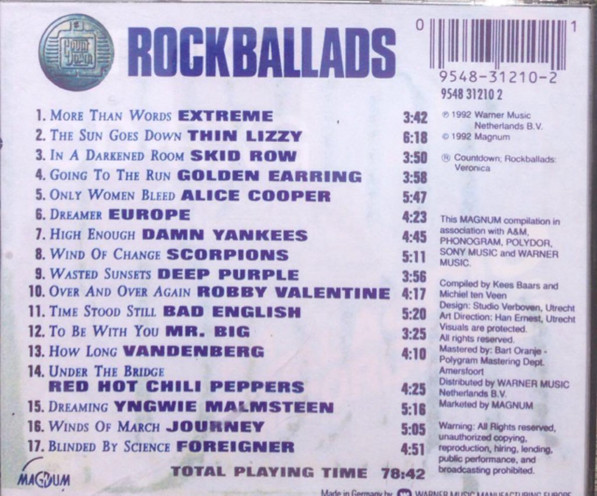 Countdown Rock Ballads, Various | CD (album) | Muziek | bol