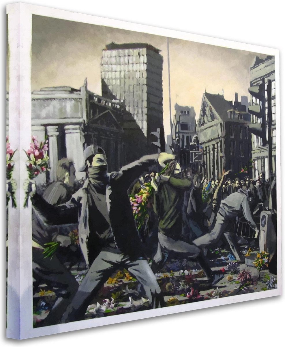 BANKSY Riot Canvas Print | bol.com