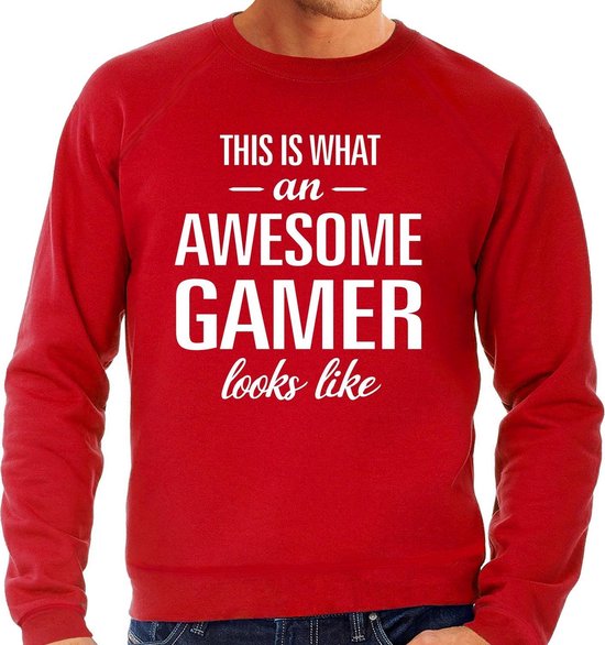 Awesome gamer - geweldige gamers cadeau sweater rood heren - Vaderdag ...