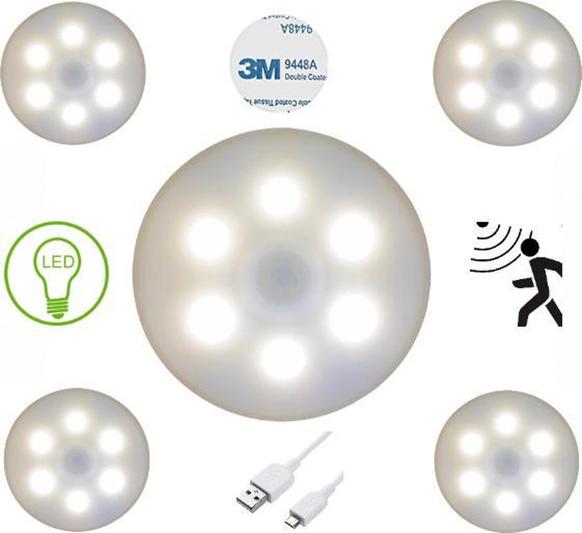 Sens lights 3 stuks | ledlamp met sensor - Draadloos ledlamp ...