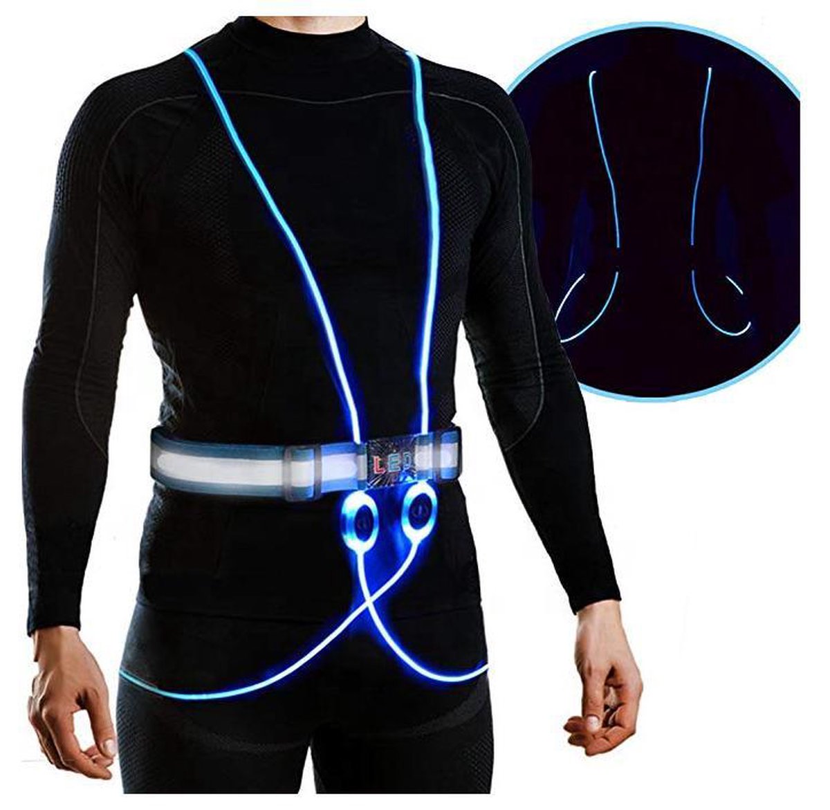 Morlight® hardloop verlichting - Reflectievest - Blauw | bol.com