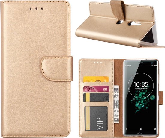 Bookcase Geschikt Voor Sony Xperia Xz3 Goud Portemonee Hoesje Bol