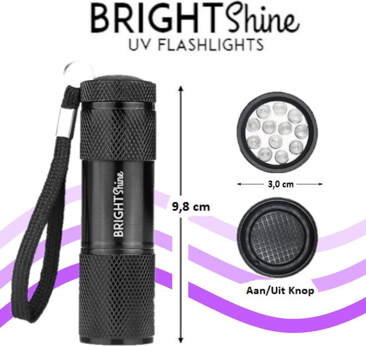 BrightShine UV Zaklamp met Batterijen - Compacte Ultraviolet LED ...