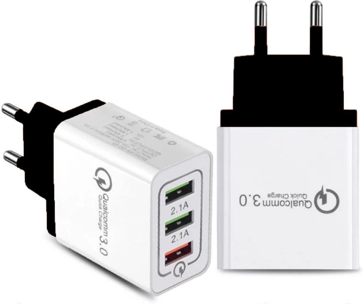 Stekker met 3 USB aansluitingen - 3x USB-A (Quick Charge) - USB-stekker ...