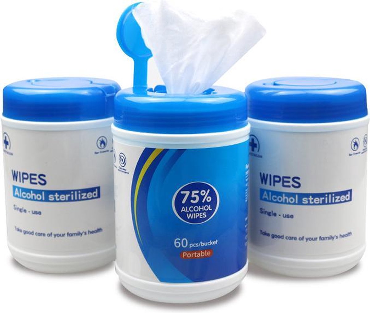 bol.com | 180x alcohol pads groot (3 potten met 60 stuks) - Alcohol ...