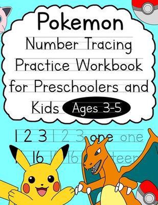 Pokemon Number Tracing Practice Workbook for Preschoolers and Kids Ages ...