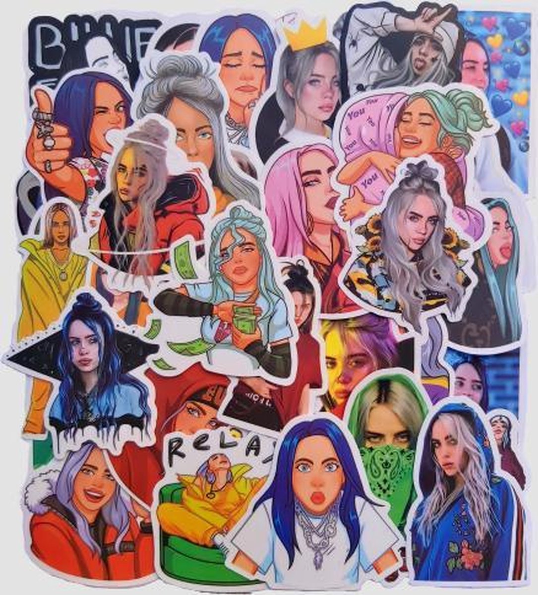 Billie Eilish - Billie Eilish Stickers - 50 st - Billie Eilish Merch ...