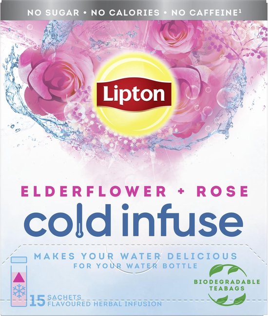 Lipton Cold Infuse Elderflower Rose - 6 x 15 zakjes ...