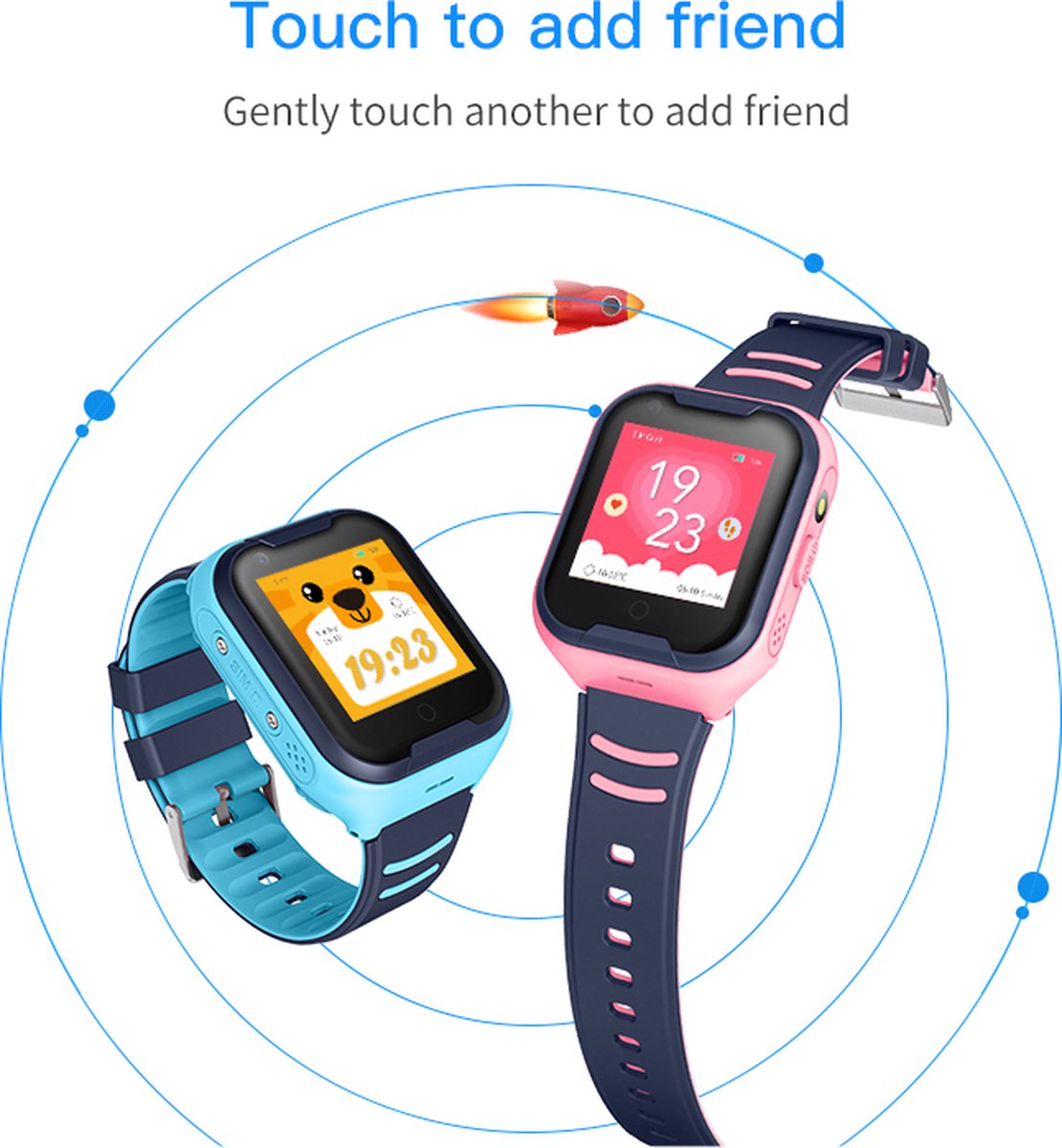 Smartwatch voor Kinderen - Kinder Horloge - Blauw - A36 - GPS Tracker ...